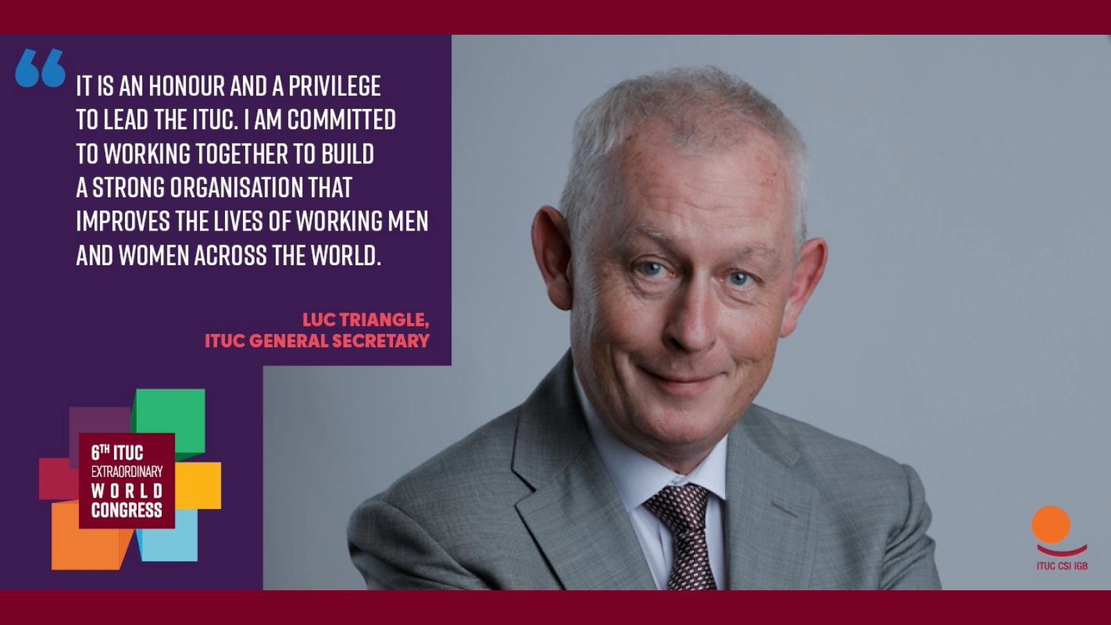 La CES salue l'élection de Luc Triangle à la tête de la CSI | CES